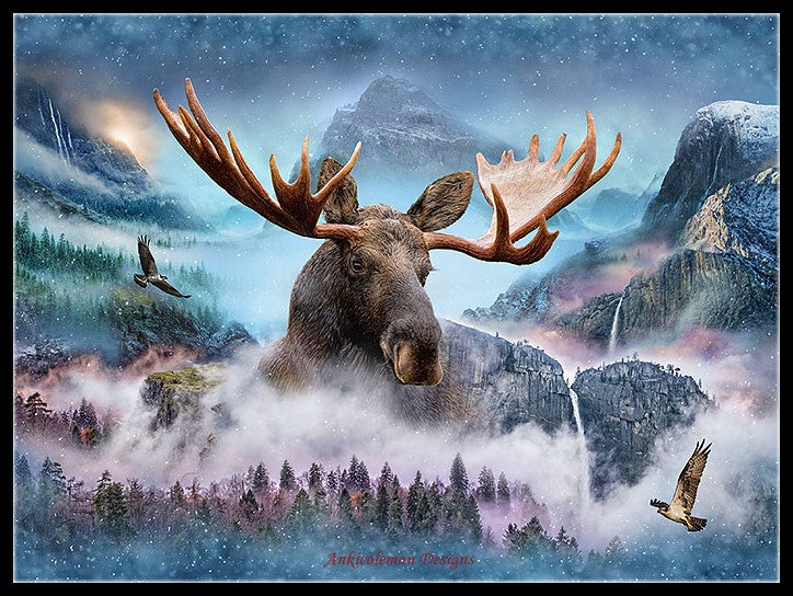Big Moose - Counted Cross Stitch Patterns Embroidery Crafts Needlework ...