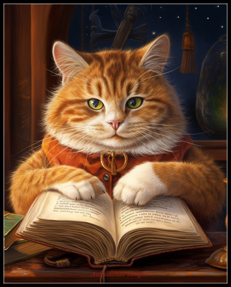 The Literate Cat - Counted Cross Stitch Patterns Embroidery Crafts Nee ...