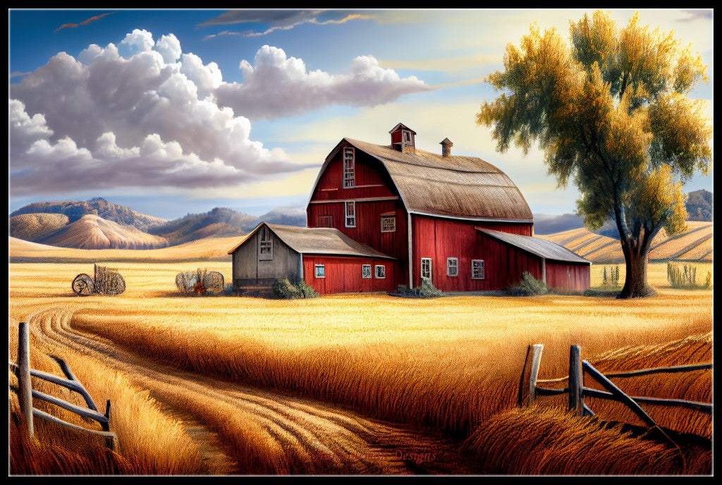 Wheat Field Barn - Counted Cross Stitch Patterns Embroidery Crafts Nee ...