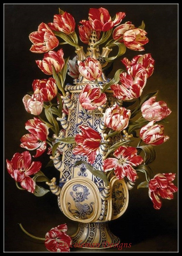 Dutch Tulip Vase - Counted Cross Stitch Patterns Embroidery Crafts Nee ...