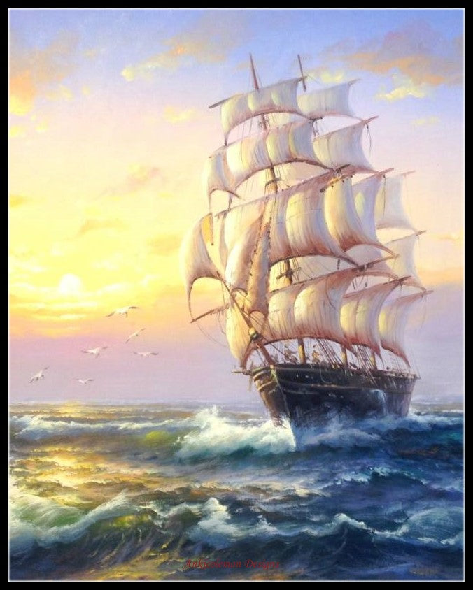 Sailing Ship 13 - Counted Cross Stitch Patterns Embroidery Crafts Need ...